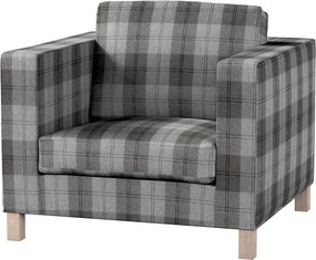 Potah na křesko IKEA Karlanda, krátký barva šedá látka pletený vzor, vzorované