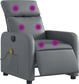 Elektrické masážní polohovací křeslo šedé umělá kůže 3206745