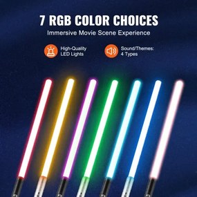 Dobíjecí světelný meč Lightsaber 2 Kusů 7 RGB barev