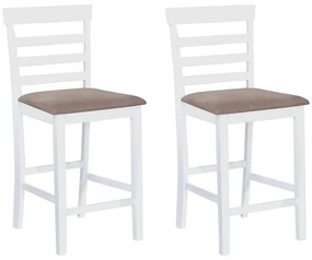 vidaXL Barové židle 2 ks bílé textil
