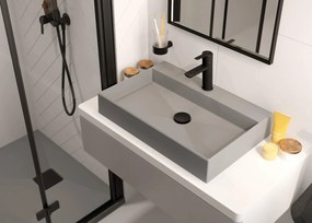 Deante Obdélníková sprchová vanička Correo 100x80 cm, granit, šedá metalic - KQR S46B