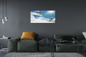 Obrazy na plátně Man mountain snow board 120x60 cm