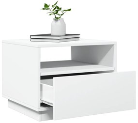 Konferenční stolek s LED osvětlením bílý 50 x 49 x 40 cm - Default Title