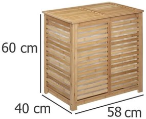 Dvoukomorový koš na prádlo SICELA, bambusový