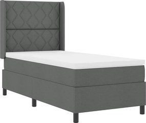 Postel s boxspringem s polštářem Tmavě šedá 200 x 100 cm textil 3341694