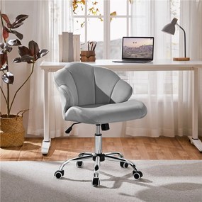 Kancelářská židle Yaheetech – světle šedá, 60 cm (šířka) × 60 cm (hloubka) × 76,5 cm – 86 cm (266901824875)