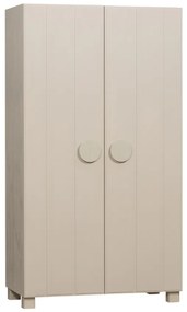 Hoorns Béžová borovicová šatní skříň Becca 200 x 110 cm