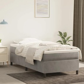Rám postele s boxspringem světle šedá 100 x 200 cm samet 3121102