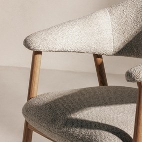 Designová jídelní židle Capri z masivu béžová/dub