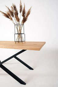 Stůl Leonard z masivního dřeva Chromová