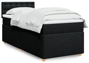 Box spring postel s matrací černá 90x200 cm textil 3288879