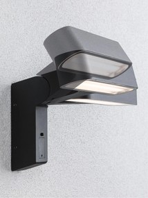 P 94548 LED venkovní nástěnné svítidlo Ito pohybové čidlo horizontální orientace IP44 227x159mm 3000K 6W 230V 65° antracit kov/umělá hmota - PAULMANN
