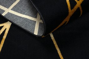 Dywany Łuszczów, Kusový koberec Gloss 406C 86 geometric black/gold, 80x150, černá, chodba / předsíň
