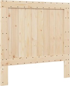Rám postele s čelem šedý 100 x 200 cm masivní borové dřevo 3281545