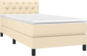 Box spring postel s matrací a LED krémová 80 x 200 cm textil 3133354
