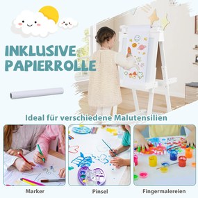 Costway Dětská výškově nastavitelná tabule s bílou tabulí