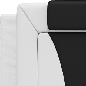 Postel Viana s matrací bílá a černá 90 x 190 cm umělá kůže 3208767