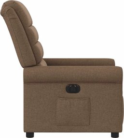 Elektrické polohovací křeslo hnědé textil 3303298