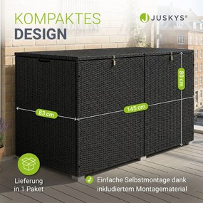 Juskys Polyratanový úložný box Ikaria 950 l Barva: černá