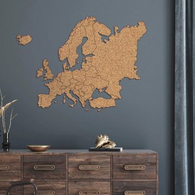 DUBLEZ | Korková mapa Evropy na zeď - s hranicemi států | Obraz