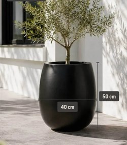 Designový květináč BALAO , sklolaminát, 50x40 cm, černá