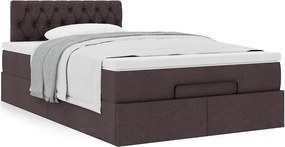 Osmanský rám postele s matrací tmavě hnědá 120x190cm textil 3311528