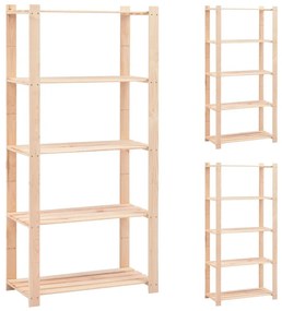 Regály 5 polic 3 ks 80 x 38 x 170 cm masivní borovice 250 kg 3051114