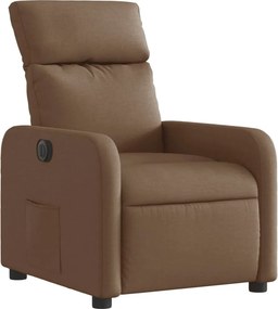 Elektrické polohovací křeslo hnědé textil 3206685
