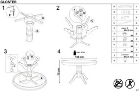 GLOSTER stůl bílý