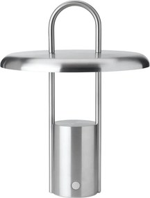 LED stmívatelná stolní lampa nerezová ve stříbrné barvě (výška 25 cm) Pier – Stelton