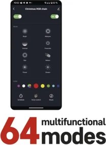 Vánoční osvětlení EMOS GoSmart (WiFi) D4ZR01 80LED řetěz 8m RGB 64 programů s časovačem