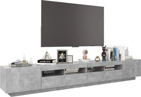 TV skříňka s LED osvětlením betonově šedá 260 x 35 x 40 cm 3081919
