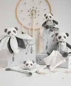 Doudou Dárková krabička - Plyšová panda s dečkou 28 cm