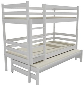 Patrová postel s výsuvnou přistýlkou PPV 015 90 x 190 cm- bílá