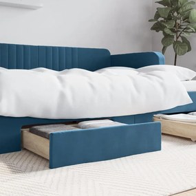 Zásuvky pod postel 2 ks modré kompozitní dřevo a samet