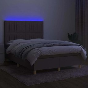Box spring postel s matrací a LED taupe 140x200 cm textil 3135601