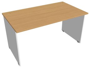 Stůl pracovní rovný 140 cm - Hobis Gate GS 1400 Dekor stolové desky: buk, Dekor lamino podnože: bílá