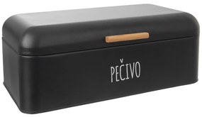 Orion Plechový box na pečivo BLACK, 42 x 24 x 16,5 cm