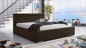 Eka Čalouněná postel Anastasia 140x200 cm Barva látky Trinity: Zelená (Trinity 2312), Úložný prostor: S dřevěným rámem úložného prostoru