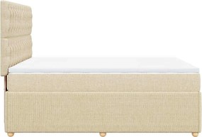 Box spring postel s matrací krémová 140x190 cm textil 3292063