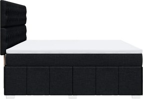Box spring postel s matrací černá 180x200 cm textil 3294056