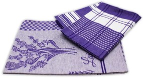 HOME ELEMENTS Sada 3 utěrek z egyptské bavlny 50*70 cm, Levandule