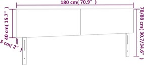 Čelo postele s LED tmavě modré 180x5x78/88 cm samet 3121396