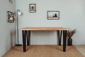 Wudboys Jídelní stůl Špičák Barva kovu: Bílá, Dřevo: Dub, Rozměr: 1400x900, moderní skandinávský styl