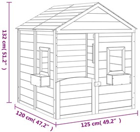 vidaXL Domeček s uzamykatelnými dveřmi a květináči masivní jedle