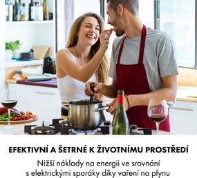 Klarstein Goldflame 5, plynová varná deska, 5 mosazných hořáků, sklokeramika