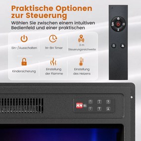 Costway 18" Elektrická krbová vložka 750 W/1500 W elektrický krb s dálkovým