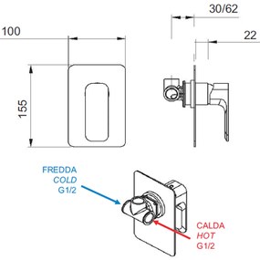 Sapho, SPY podomítková sprchová baterie, 1 výstup, zlato, PY41/17