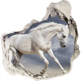 Wallmuralia Díra 3D fototapeta na stěnu Bílí koně pláž 75x75 cm
