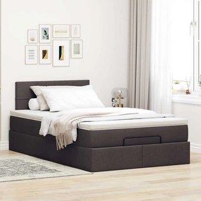 Osmanský rám postele s matrací tmavě hnědá 120x190cm textil 3312294